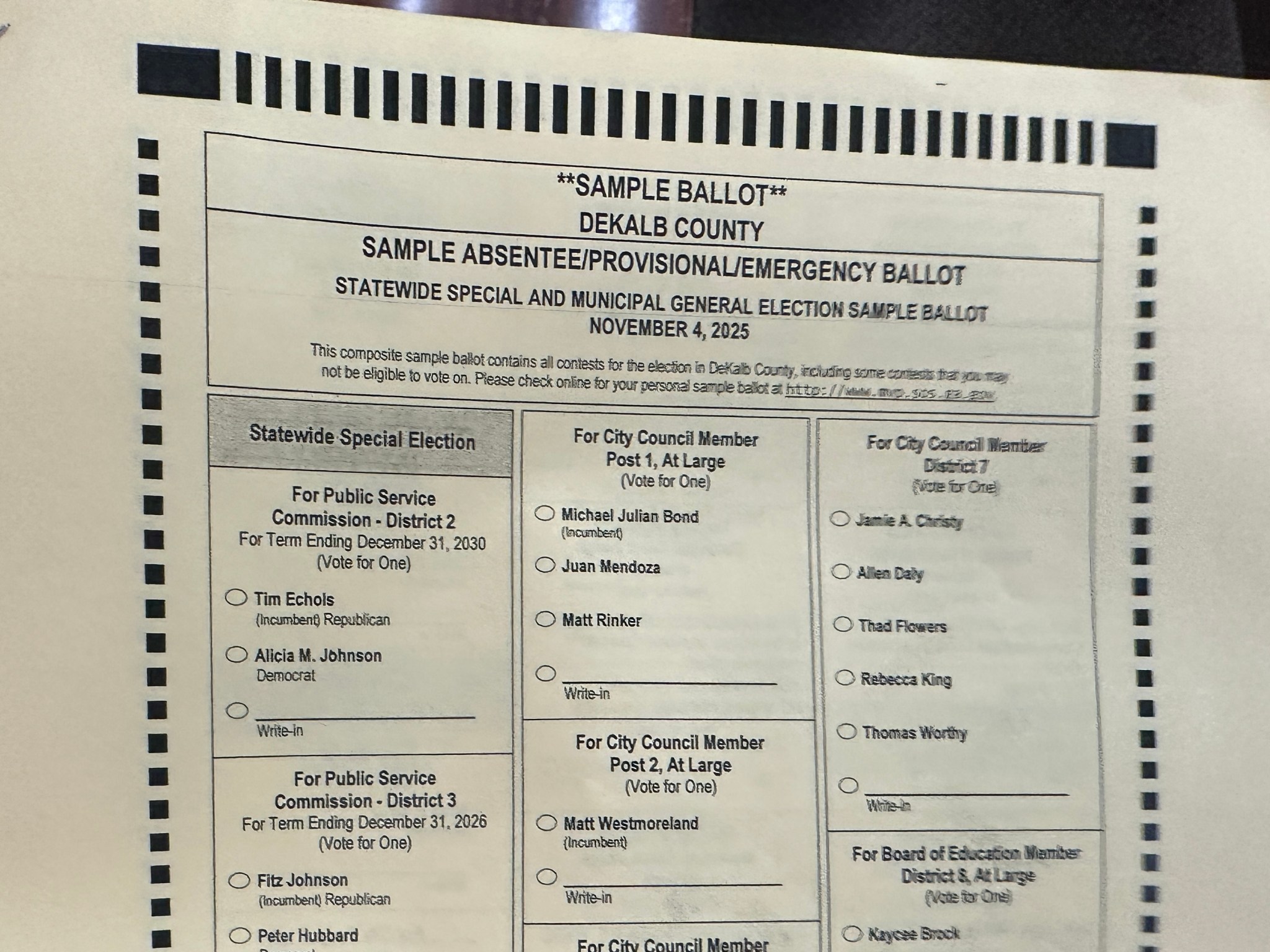 City of Atlanta voters can vote until 8 PM on Election Day